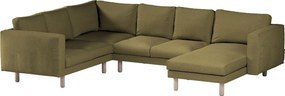 Potah na pohovku IKEA Norsborg rohová, 5-místná se šezlongem barva zelená látka pletený vzor