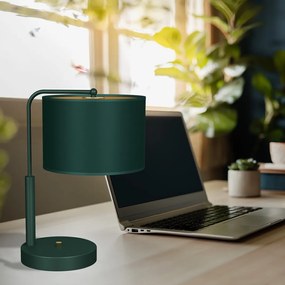 Stolní lampa Verde, 1x zelené textilní stínítko, gr