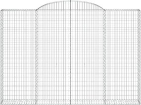 vidaXL Klenuté gabionové koše 3 ks 300x30x200/220cm pozinkované železo [3146612]