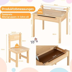 Costway Toddler Multifunkční stolek s židlí pro umění a řemesla s držákem