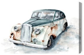 Obraz Staré Auto Malované Akvarelem Nedostatek Nedostatek Přírodní plátno 40x30