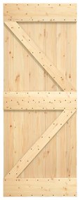 Posuvné dveře s kováním 70 x 210 cm masivní borové dřevo,  3203227