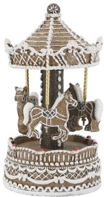 Perníková hrací skříňka kolotoč s koníky Gingerbread Noël - Ø 11,5*21,5 cm