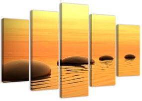 Gario Obraz na plátně Zenová kompozice s kameny - 5 dílný Rozměry: 100 x 70 cm