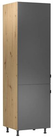 Skříňka na vestavěnou lednici LANGEN D60ZL levá Tempo Kondela Dub artisan / šedá
