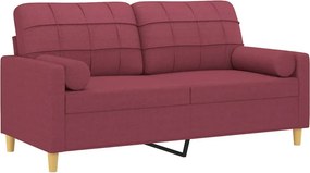 2místná pohovka s polštáři vínová 140 cm textil 3200788