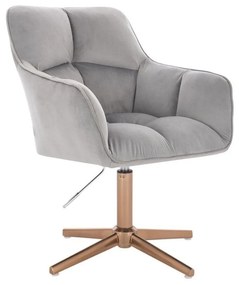 LuxuryForm DESIGN Otočné křeslo AMALFI VELUR na zlatém kříži - světle šedé