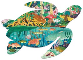 Mudpuppy Puzzle Mokřady ve tvaru želvy 300 dílků