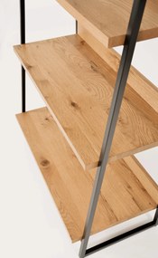 Knihovna Indus 90 cm z masivu dub přírodní/grafit