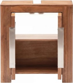 furniture-nabytek.cz - Koupelnová sada Osvaro akácie - Stříbrné kovové úchytky