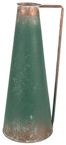 Zelený antik plechový dekorační džbán / konev - 14*12*31 cm