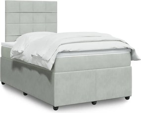 Box spring postel s matrací světle šedá 120 x 200 cm samet 3294610