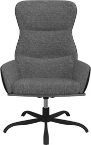 Relaxační křeslo světle šedé textil 341091