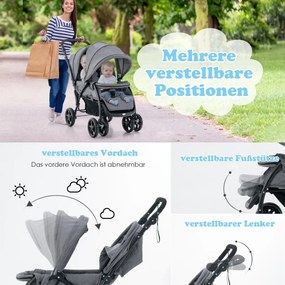 Costway Sourozenecký kočárek skládací sourozenecký kočárek twin
