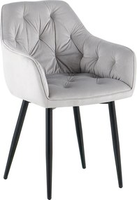 Designové křeslo, světlešedá Velvet látka, FEDRIS 2 NEW