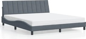 Rám postele bez matrace Hanko tmavě šedý 180 x 200 cm samet 3207862