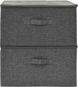 Úložné boxy 2 ks textil 43 x 34 x 23 cm antracitové 332909