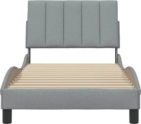 Rám postele bez matrace Hanko světle šedá 80 x 200 cm textil 3310349