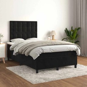 Box spring postel s matrací černá 120 x 190 cm samet 3270021