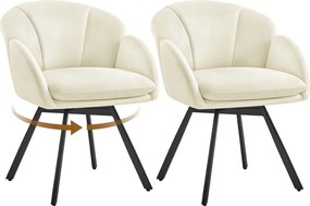 Sada 2 ks – Kancelářská židle Yaheetech – bílá, 57 cm (šířka) × 61 cm (hloubka) × 75 cm (výška) (267715339484)