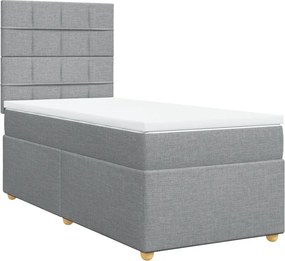 Box spring postel s matrací světle šedá 80 x 200 cm textil 3291107