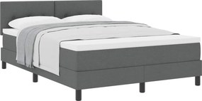 Postel s boxspringem s čelo Tmavě šedá 160 x 200 cm textil 3338700
