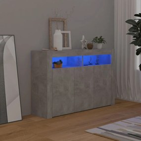 Příborník s LED osvětlením betonově šedý 115,5 x 30 x 75 cm,  804341