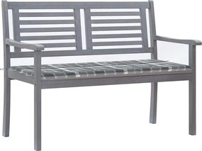 vidaXL 2místná zahradní lavice s poduškou 120 cm eukalyptus [3061032] Barva: Vzor šedá kostka