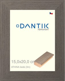 DANTIK rámeček 15x20 | ATHINA šedá (Sklo Čiré)