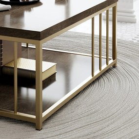 Konferenční stolek Zenn Walnut and Gold