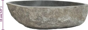 vidaXL Umyvadlo říční kámen oválné 45–53 cm [242668]
