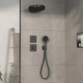 Hansgrohe ShowerSelect Comfort Q, termostat pod omítku pro 1 spotřebič a další výtok, kartáčovaný černý chrom, HAN-15589340