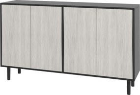 HOMCOM Kuchyňská Skříňka s Úložným Prostorem - 2 Skříňky s Nastavitelnými Policemi, 121 x 37 x 75 cm, Černá a Šedá