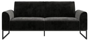 Černá sametová polohovací/rozkládací pohovka 217 cm Adley - II. jakost – CosmoLiving by Cosmopolitan