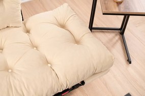 Designová rozkládací pohovka Wilona 155 cm krémová