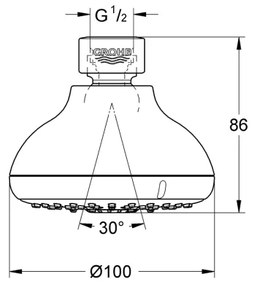 GROHE 27606001 - Hlavová sprcha NEW TEMPESTA 100 100 mm lesklý chrom