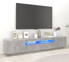 TV skříňka s LED osvětlením betonově šedá 200 x 35 x 40 cm
