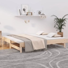 Výsuvná postel 2x (90 x 190) cm masivní borovice,  823389