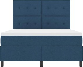 Postel s boxspringem s čelo Modrá 140 x 190 cm textil 3339391