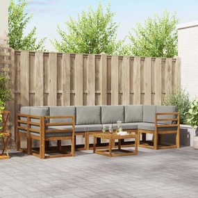 Venkovní pohovková souprava 8 ks Přírodní a světle šedá 3366134