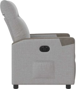 Elektrické polohovací křeslo obláčkově šedé textil 3324079