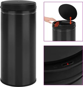 vidaXL Odpadkový koš s automatickým senzorem 80l uhlíková ocel [322697] Barva: Černá