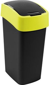 Žlutý/černý plastový odpadkový koš na tříděný odpad 45 l Flip Bin – Curver