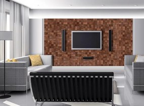 OŘECH 100, samolepící panel 300 x 300 mm (0,09 m²) - dřevěná mozaika 3D Broušený - olejovaný