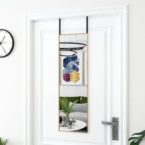 Zrcadlo na dveře zlaté 30 x 100 cm sklo a hliník 327414