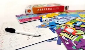 PEXI Vzdělávací hra Abeceda není věda / 29 sad puzzle písmen / stírací