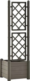 Zahradní truhlík s treláží 43 x 43 x 142 cm PP antracitový 313981