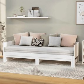 vidaXL Výsuvná postel masivní borovice 2x (90 x 200) cm [820255] Barva: Bílá