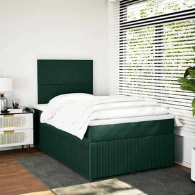 Box spring postel s matrací tmavě zelená 120 x 200 cm samet 3292307