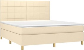 Box spring postel s matrací krémová 180x200 cm textil 3142358